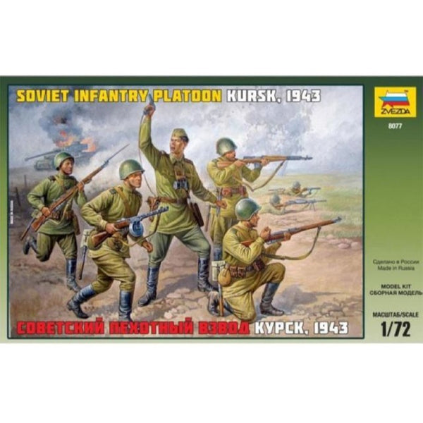 Zvezda 8077 1/72 WW2 Soviet Infantry Platoon Kursk 1943 Russian ...