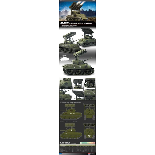 Academy 13294 1/35 M4A3 Sherman with T34 (Calliope) – Metro Hobbies