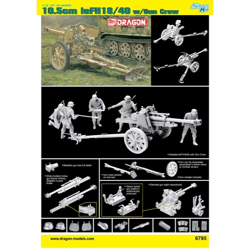 Dragon 6795 1/35 10.5cm leFH 18/40 with Gun Crew – Metro Hobbies