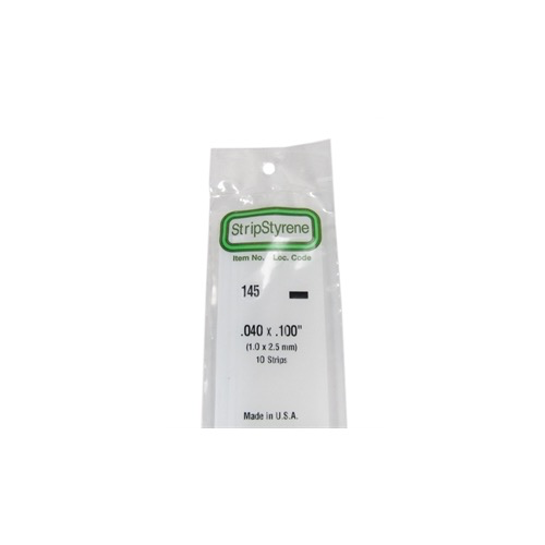 Evergreen 00145 Styrene Strips 0.040 x 0.100 x 14in / 1mm x 2.5mm x ...