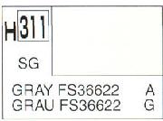 Mr Hobby (Gunze) H311 Aqueous Semi-Gloss Grey FS36622 Acrylic Paint ...