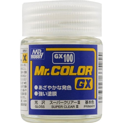 Mr Hobby (Gunze) GX100 Mr Color GX Super Clear III Lacquer Paint 18ml ...