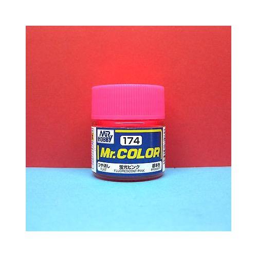 Mr Hobby (Gunze) C174 Mr Color Gloss Fluorescent Pink Lacquer Paint ...