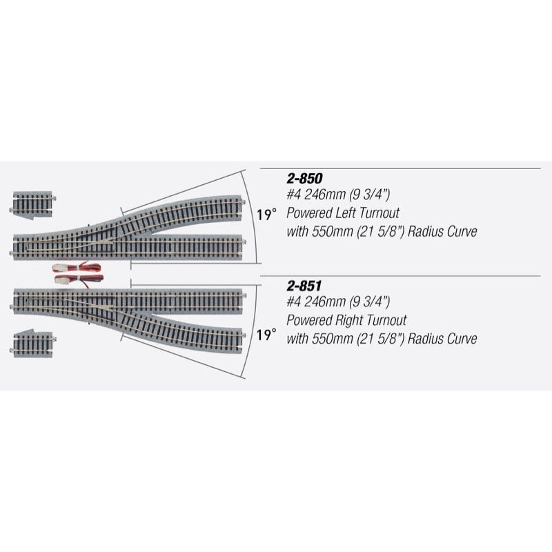 Kato 2-851 HO Unitrack #4 Right Hand Turnout Powered – Metro Hobbies