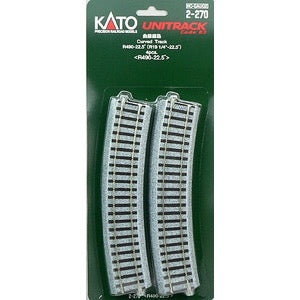 Kato 2-270 HO Unitrack Curved Track 490mm Radius 22.5 Degrees 4 Pack ...
