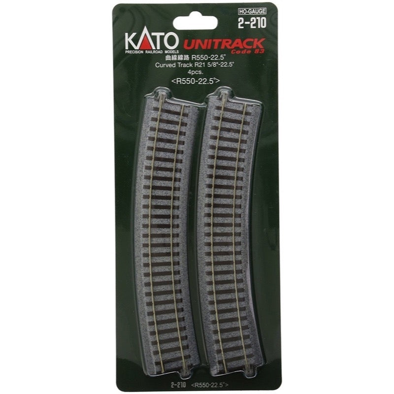 Kato 2-210 HO Unitrack Curved Track 550mm Radius 22.5 Degrees 4 Pack ...