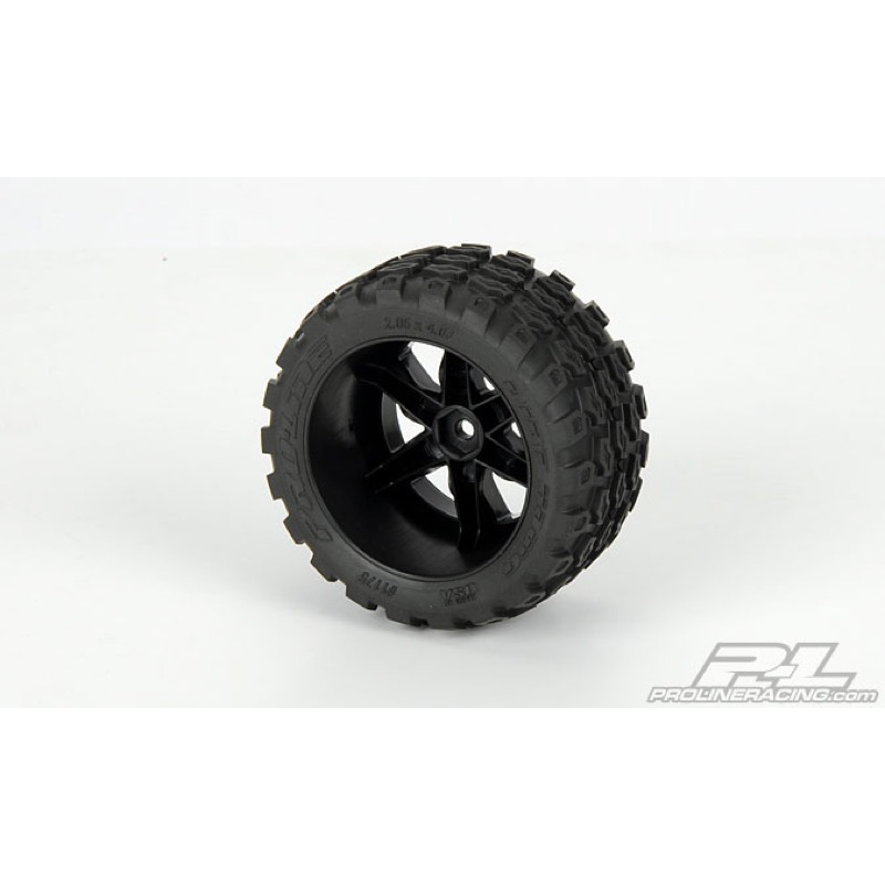 Proline 1175-13 Dirt Hawg 2.8in Mounted on Desperado Black Rear Wheels ...