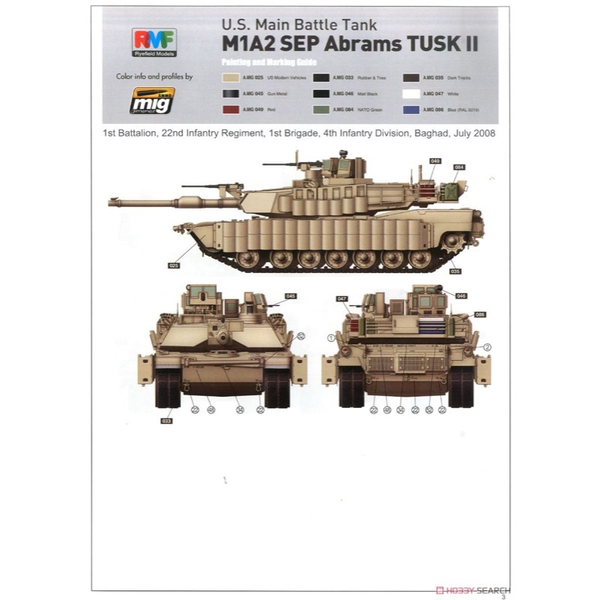 Rye Field Model 5004 1/35 M1A1 TUSK I / M1A2 TUSKI/ TUSKII 3 in 1 ...