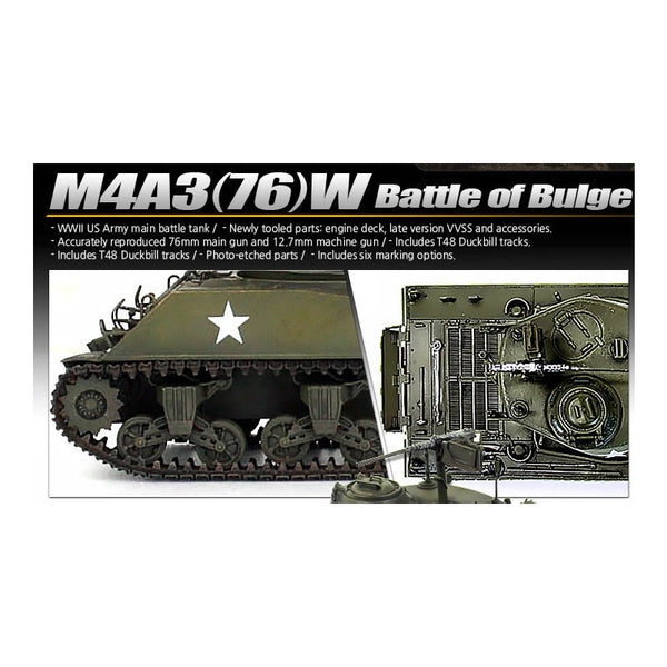 Academy 13500 1/35 M4A3 76 W Battle of the Bulge – Metro Hobbies